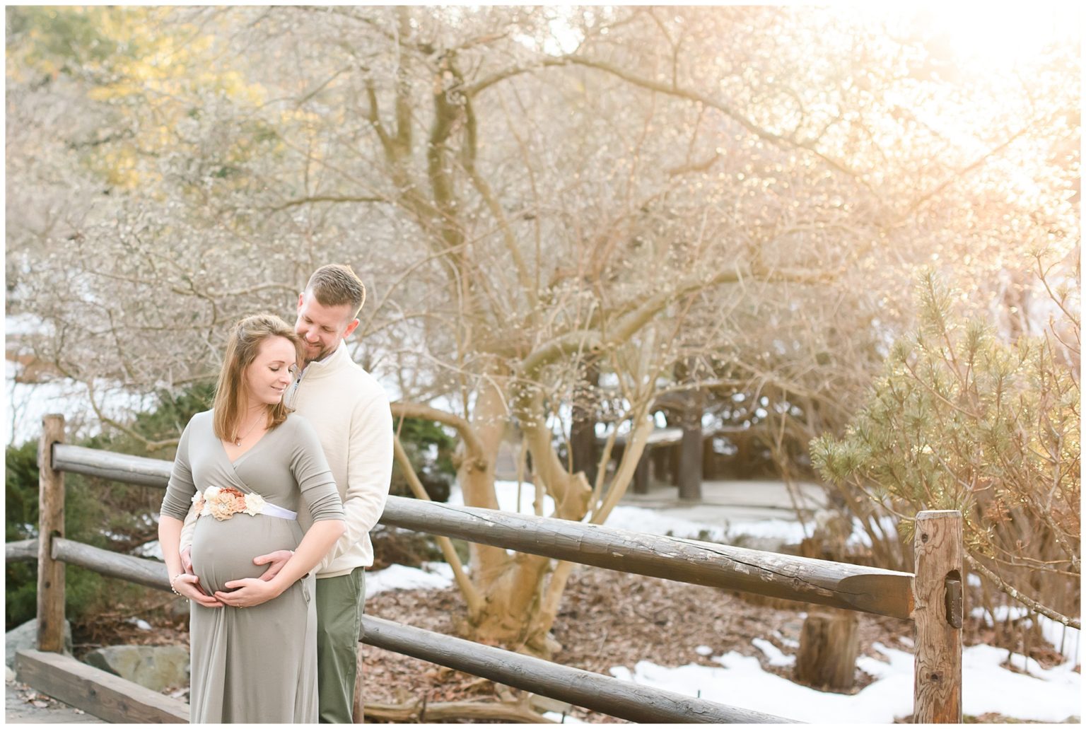Ashleigh and Justin Maternity Session at Laurelwood Arboretum
