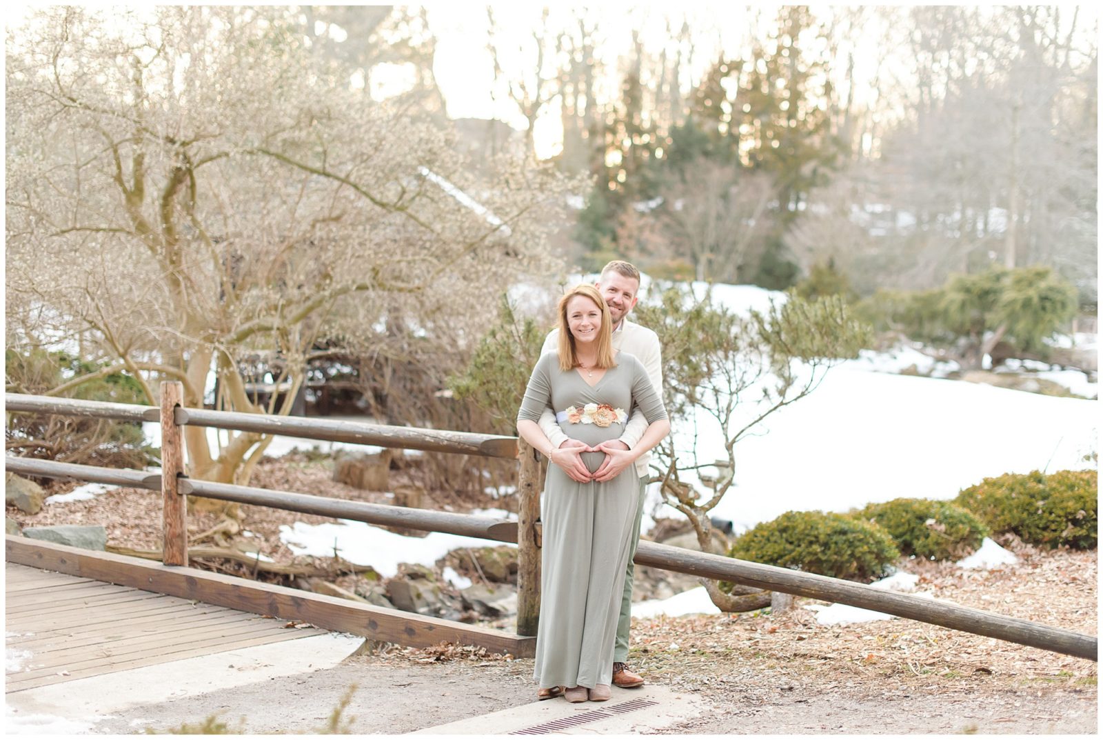 Ashleigh and Justin Maternity Session at Laurelwood Arboretum